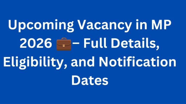 Upcoming Vacancy in MP 2026 – Full Details, Eligibility, and ...